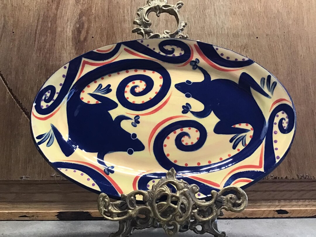 Laura Taylor Pottery Lizard Dreams Plate Handmade - Etsy