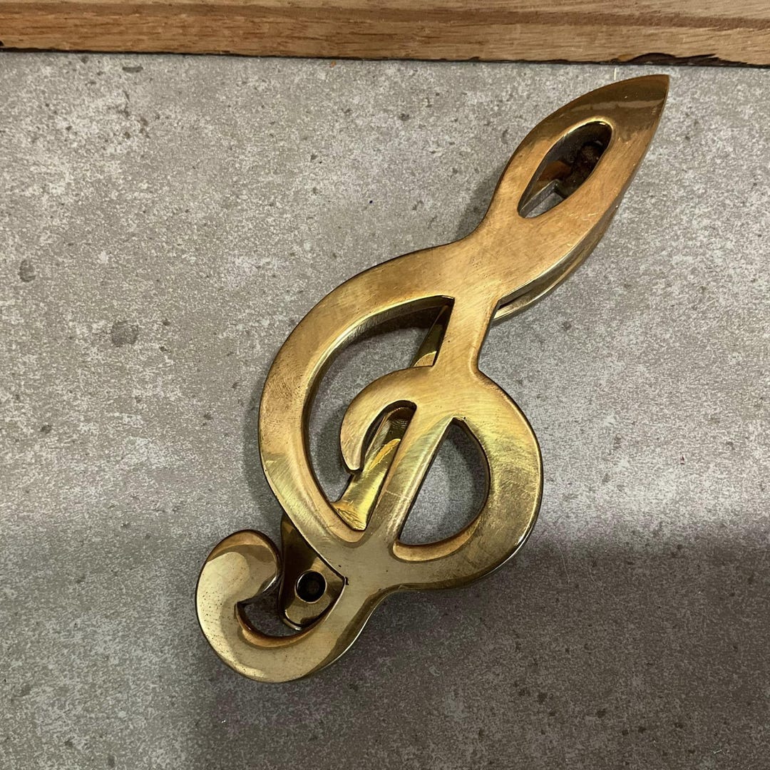 Vintage Brass Treble Clef Door Knocker / Vintage Brass Music Note Door ...