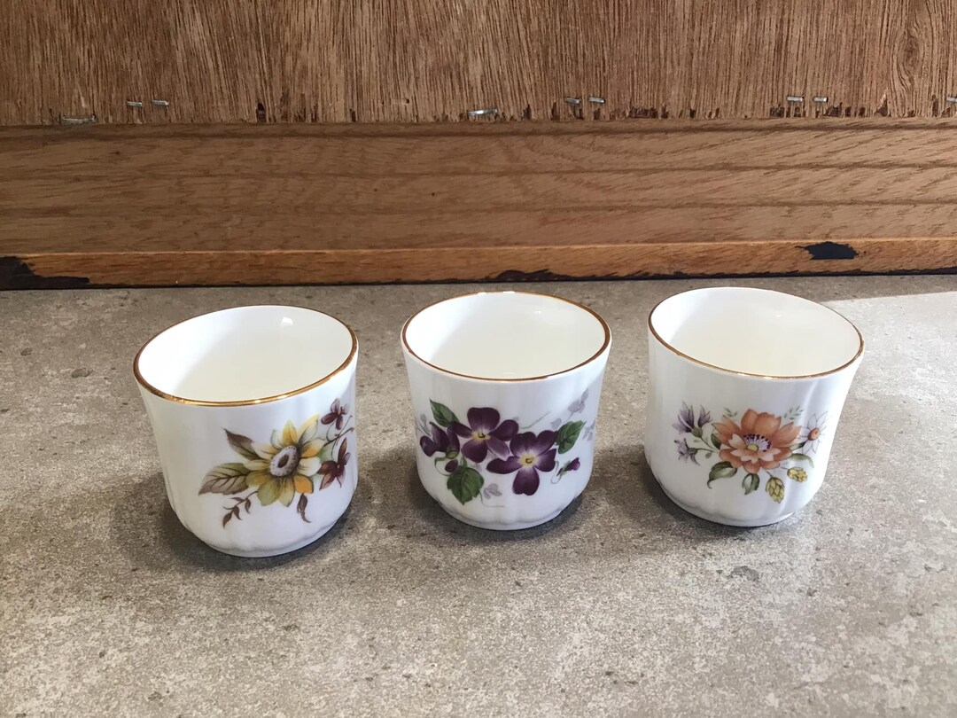 3 Vintage Duchess Bone China Floral Small Cups Made in England - Etsy