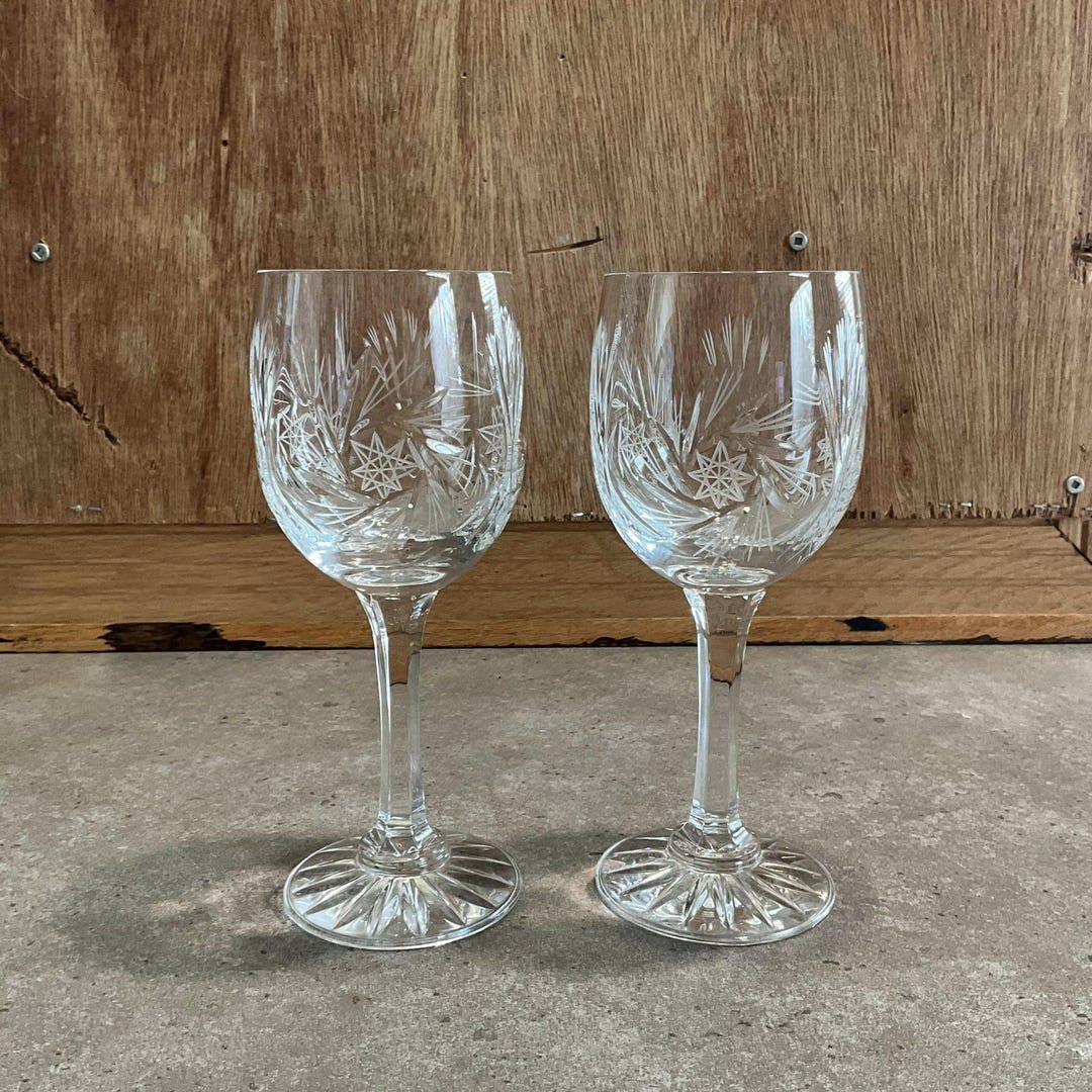 Crystal MONIKA Pinwheel Wine Glasses Made in Poland - Etsy