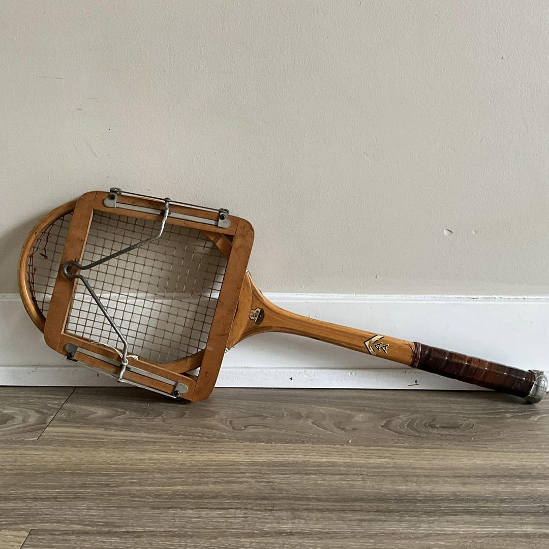 Vintage Wood Tennis Racquet With Dunlop Wood Press Frame, Jack Watson ...