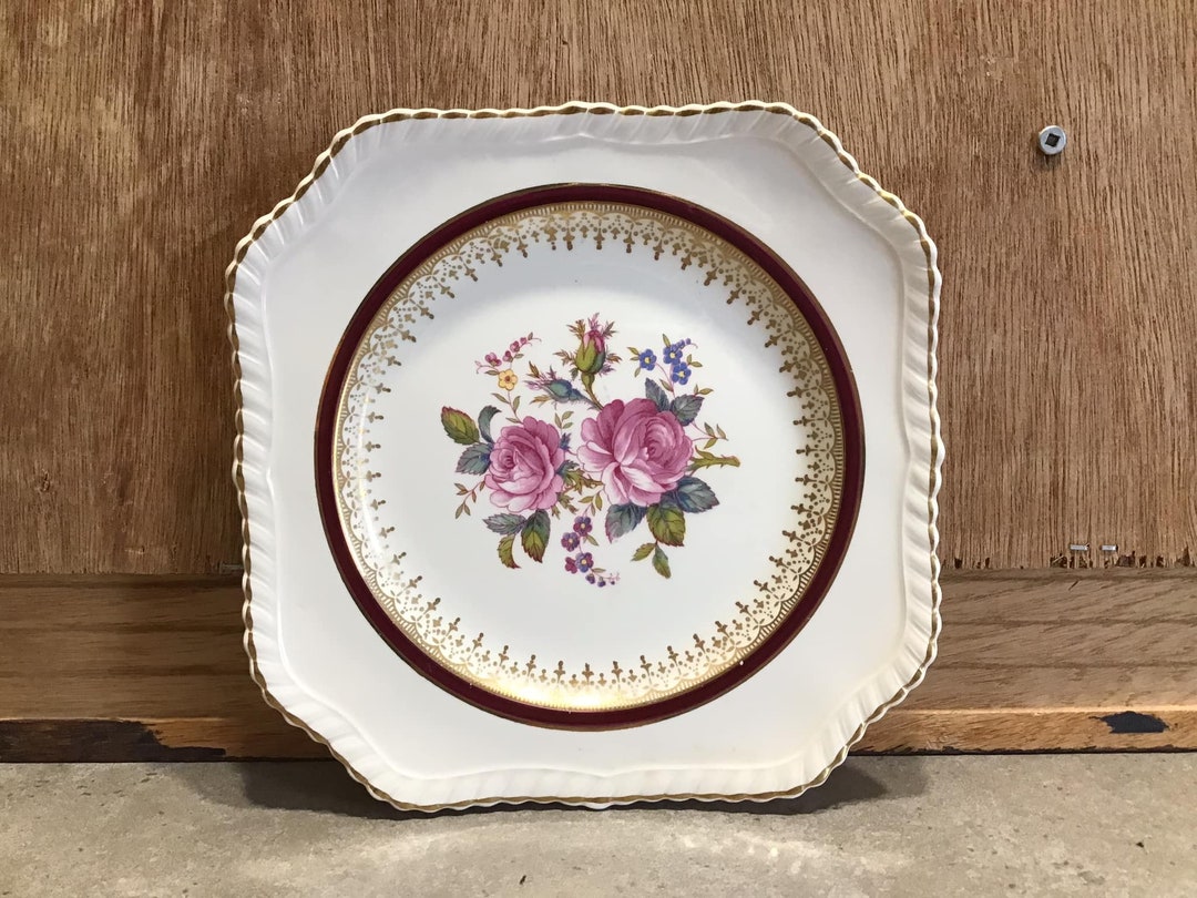 Vintage Johnson Brothers Old English 7.5" Square Salad Plate Floral ...