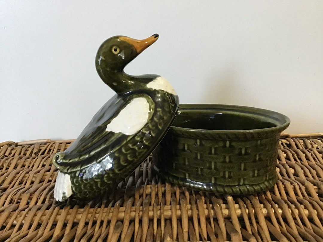 Vintage Duck Bowl With Lid Made in Portugal - Etsy