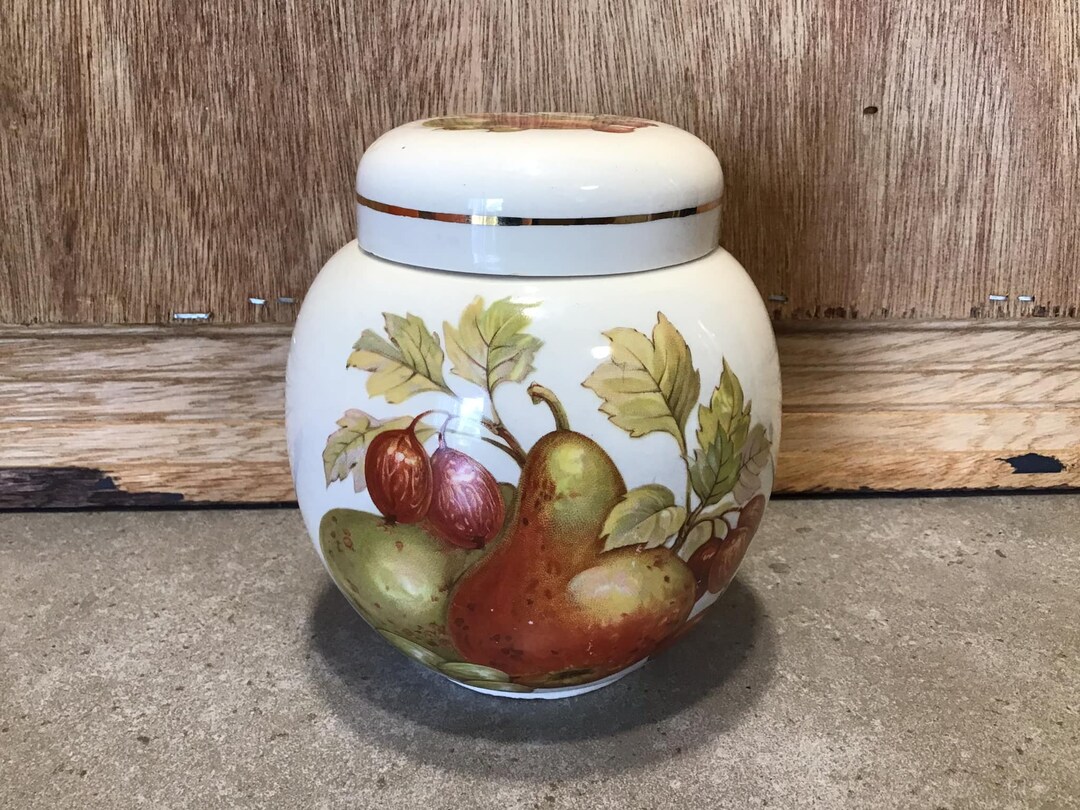 Sadler Pottery England Ginger Jar With Lid Fruit Design - Etsy