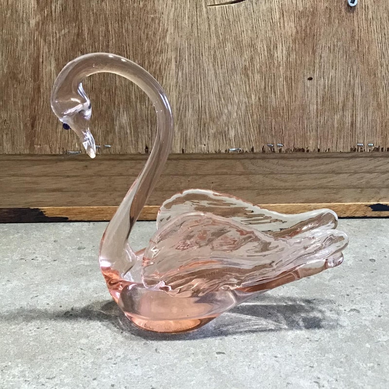 Glass Swan - Etsy