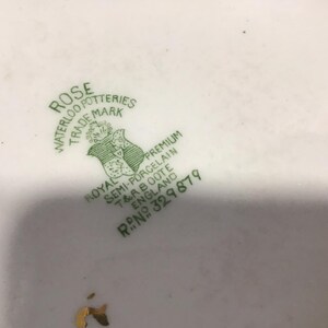 Waterloo Potteries Rose Royal Tureen: Green White Semi-porcelain ...