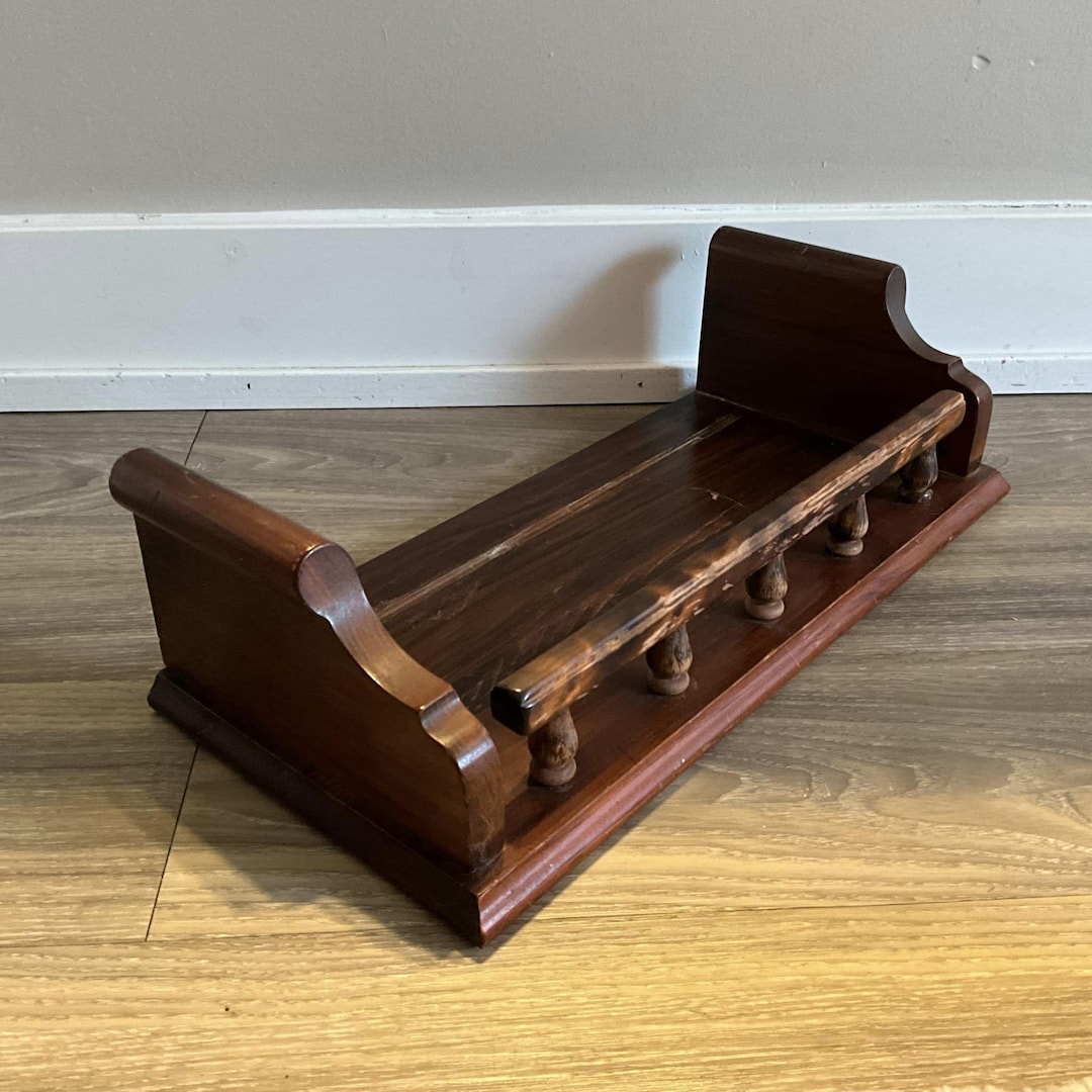 Vintage Ethan Allen Rail Wood Shelf Plate Groove Wood Hanging Wall ...