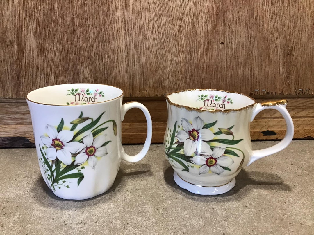2 Vintage Elizabethan and Springfield Fine Bone China Cups Flower of ...