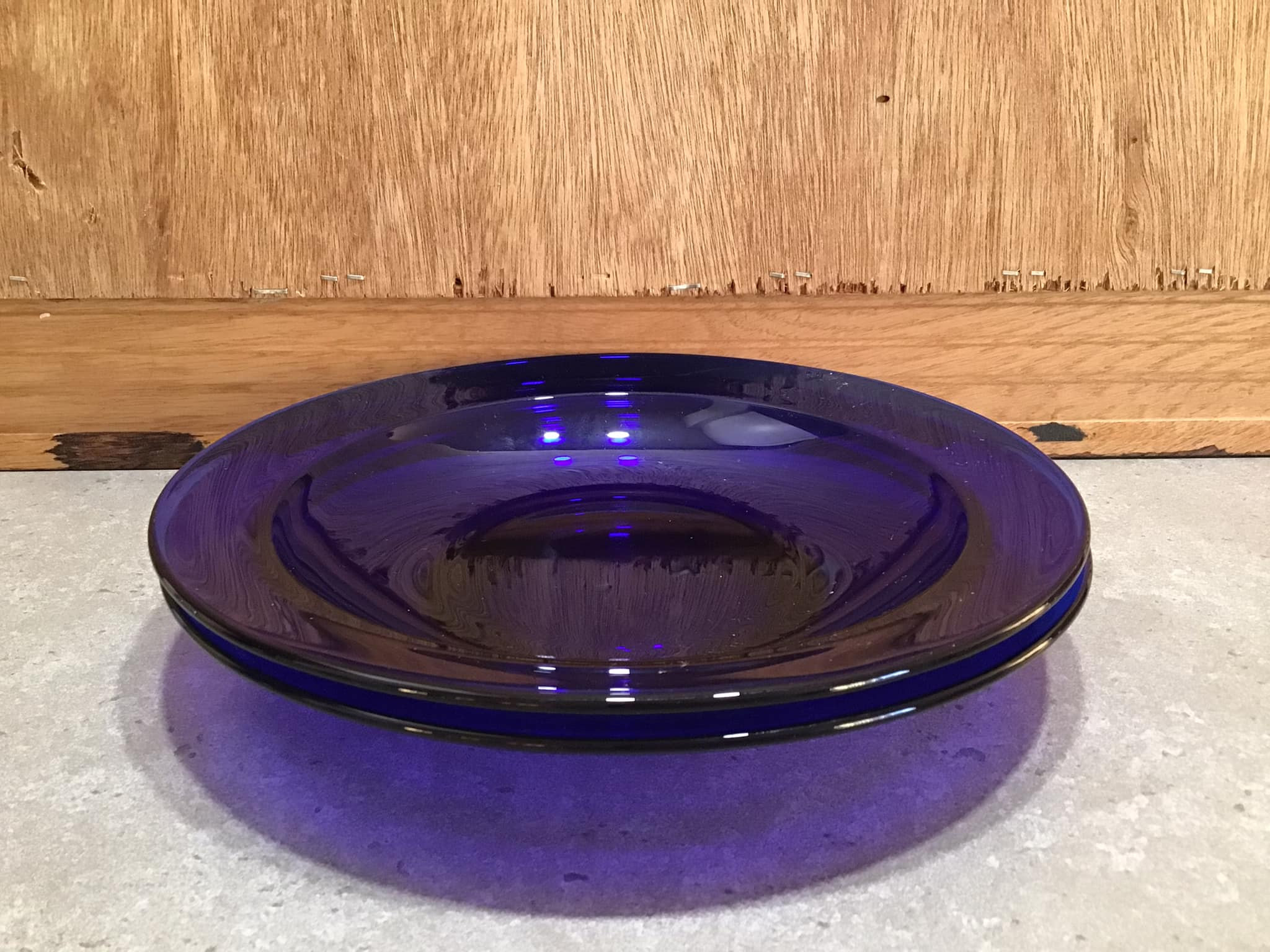 Vintage Cobalt Blue Glass Plates 8.5 - Etsy