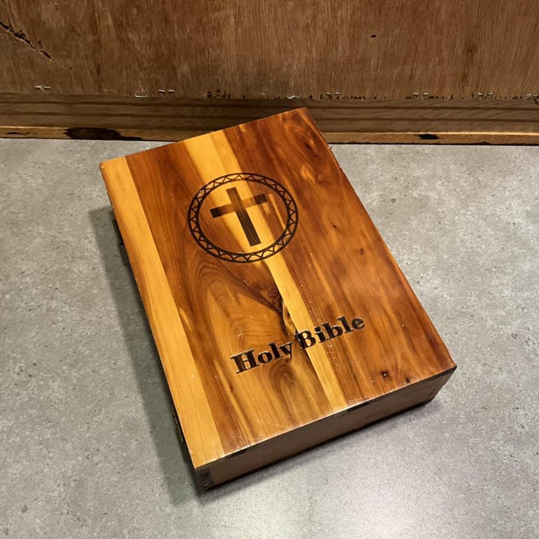 Vintage Holy Bible Cedar Box - Empty Wood Box - Etsy