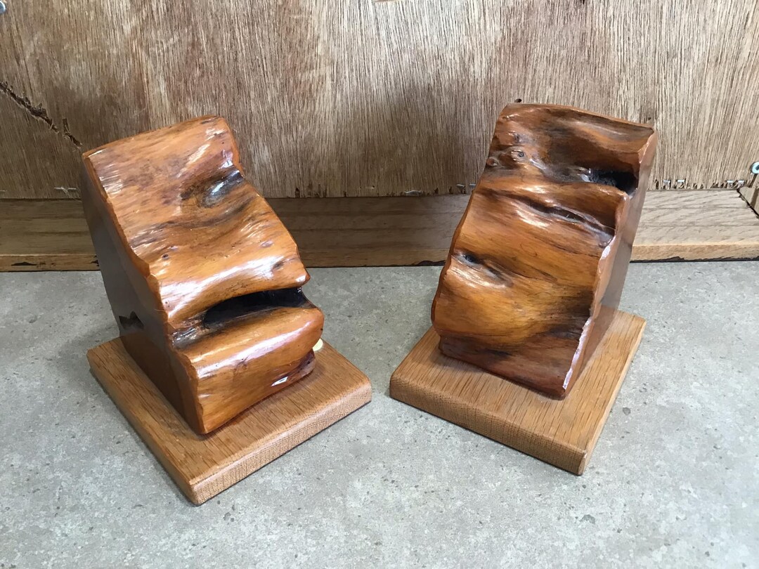 Vintage Natural Wood Bookends From the Yew Tree, Stoke Poges Church ...
