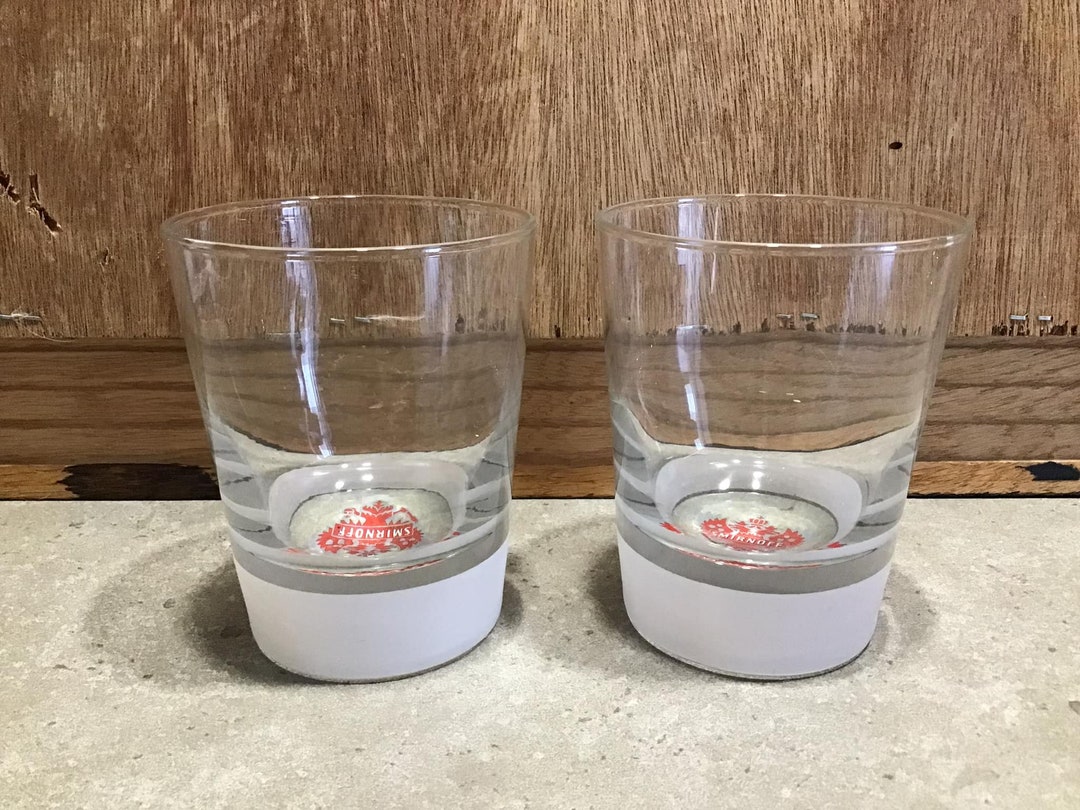 2 Smirnoff Vodka Glasses With Logo Weighted Base - Etsy