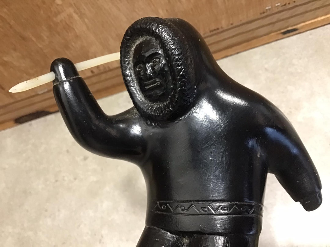 Vintage Boma Figurine Inuit Eskimo Hunter With Spear Made in Vancouver ...