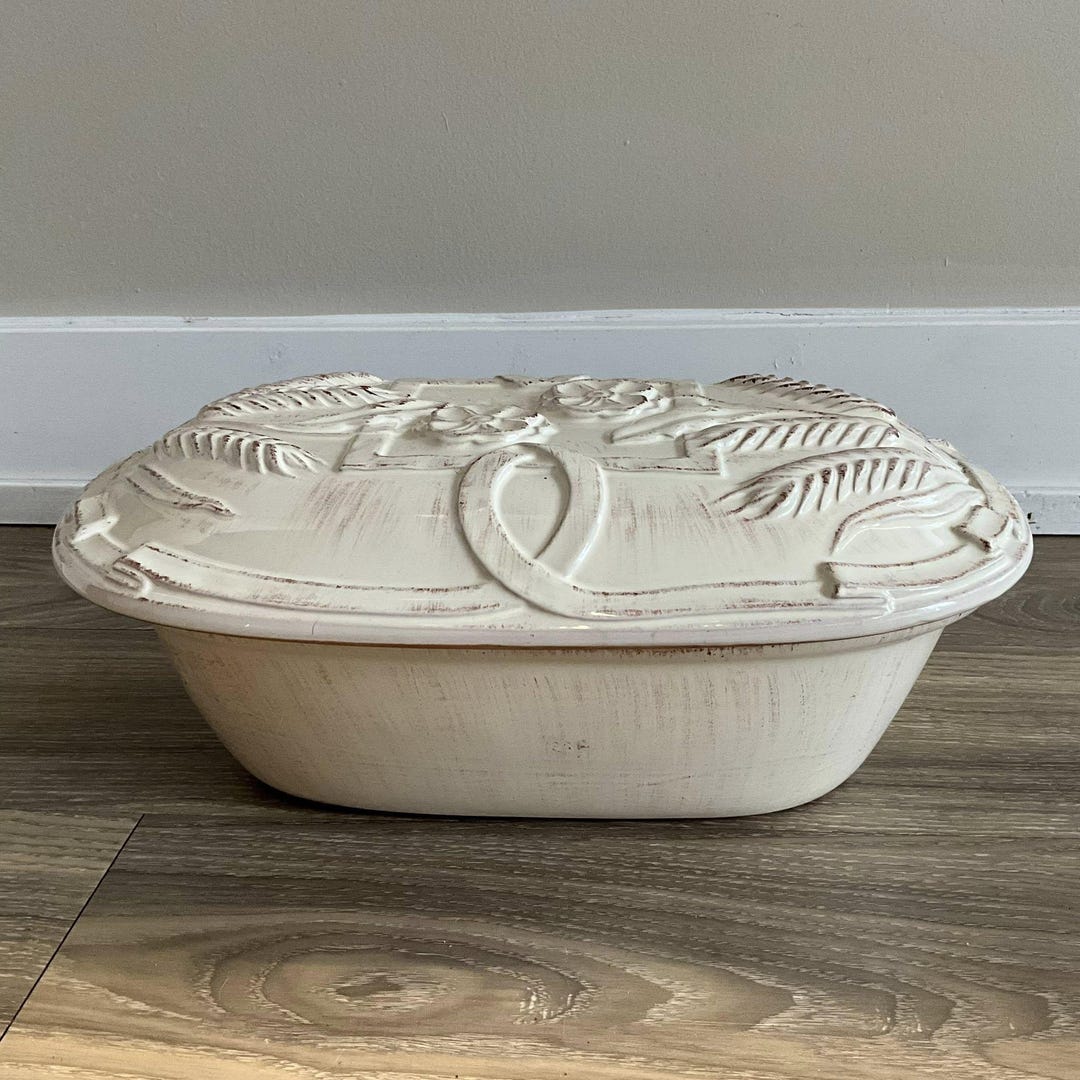 Vintage Italy Claypot With Lid, Terracotta Clay Baker, Oven, Clay Crock ...