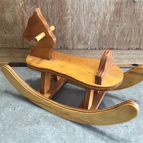 Antique Wooden Rocking Horse - Etsy