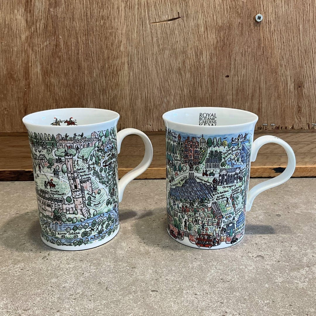 Wren, Royal Botanic Gardens, Kew, Warwick Castle, Fine Bone China Mugs ...