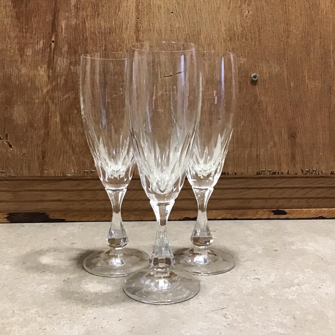 3 Schott-zwiesel Crystal Fluted Champagne Glasses Volterra Pattern Made ...