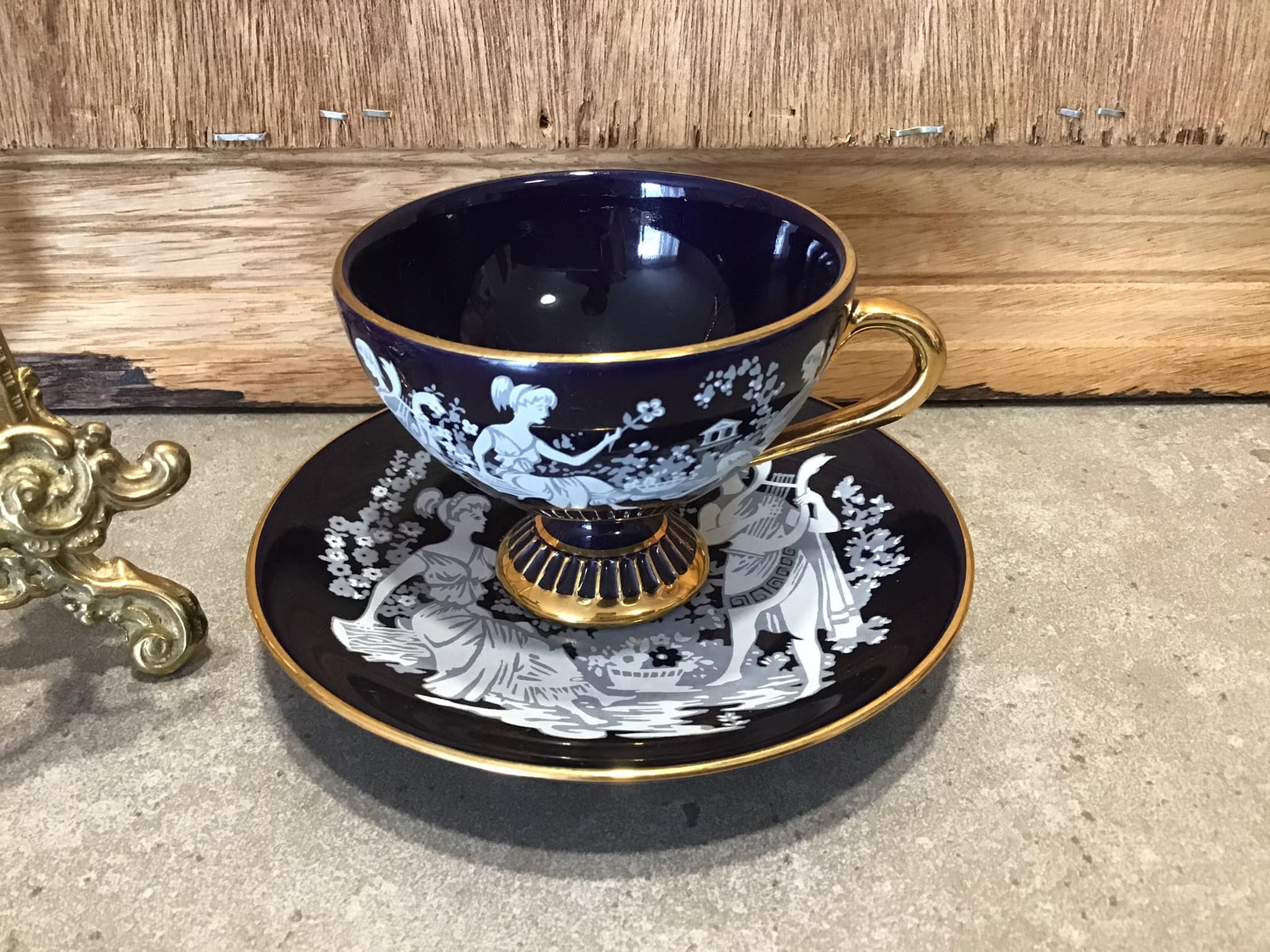 5 FLORENTINE Cobalt Blue Tea Set With Cupid/cherub Courting - Etsy