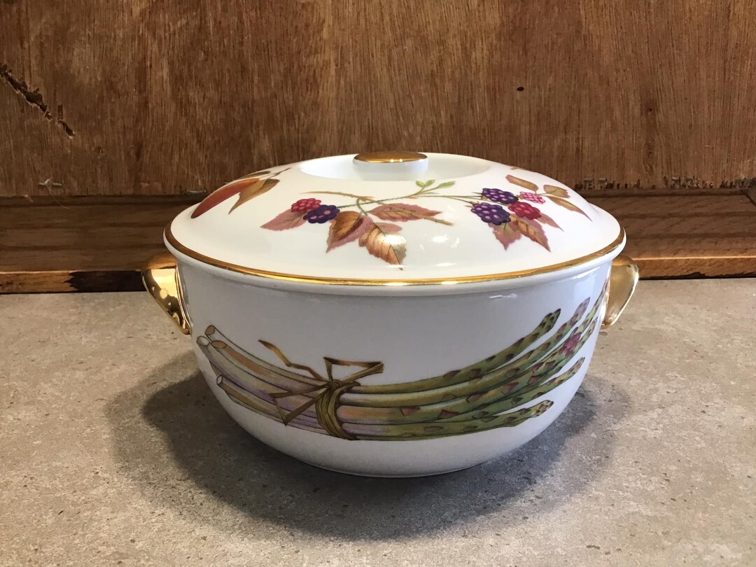 Vintage Royal Worcester Evesham Gold Fine Porcelain Oval Lidded ...
