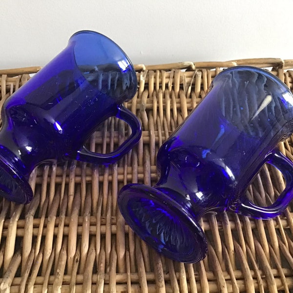 Cobalt Blue Glass Coffee Cups - Etsy