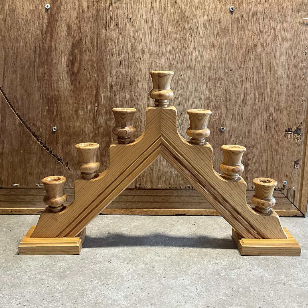 Vintage Pyramid Wood Candle Holder for 7 Candle - Etsy