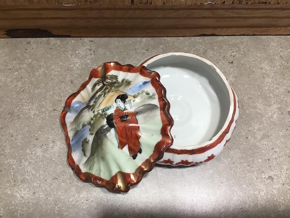 Vintage Geisha Trinket Box Made in Japan Hand Painted… - Gem
