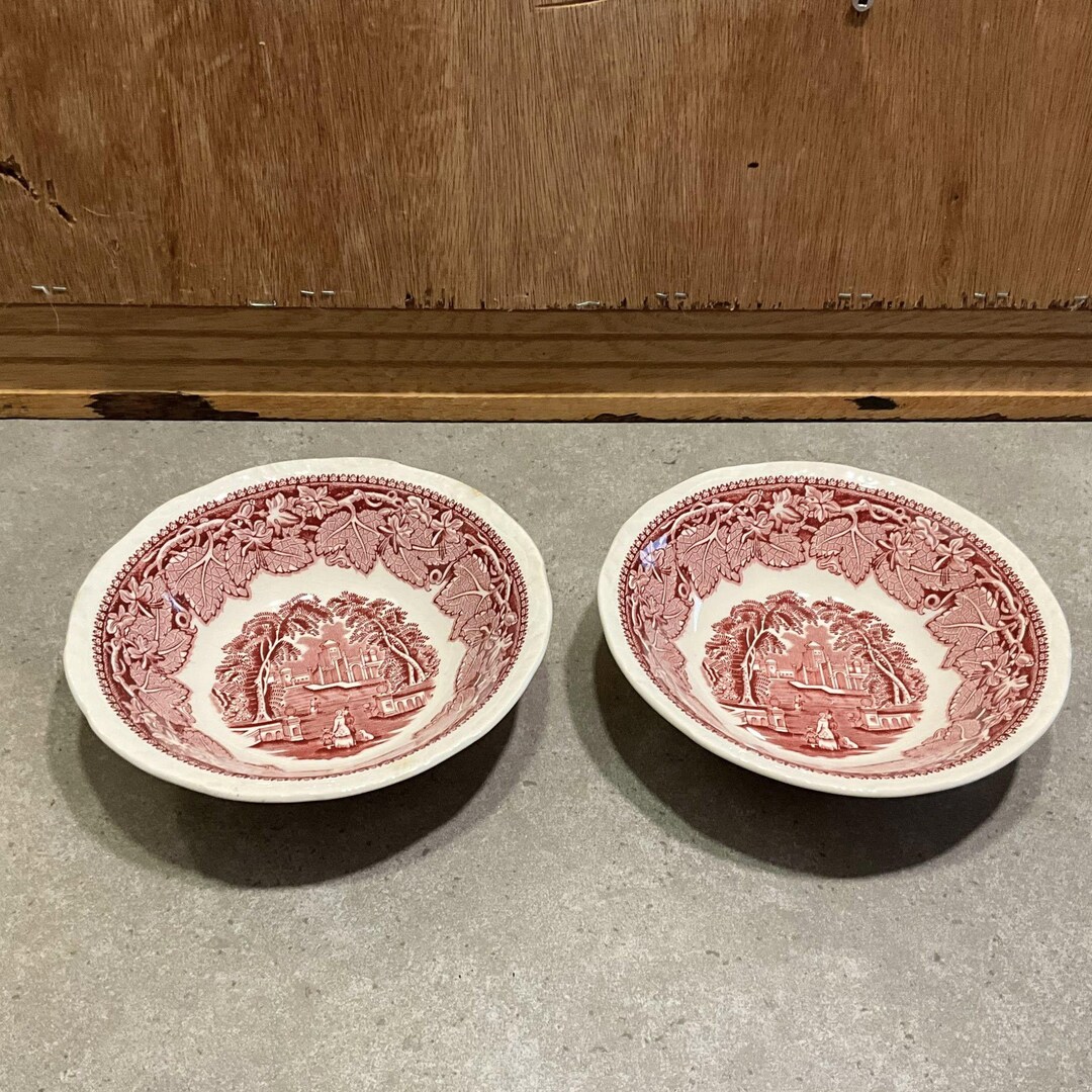 2 Antique Mason's Vista Coupe Cereal Bowl 6.2 Inches Bone China England ...