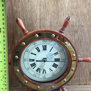 Vintage Nautical Decor Ship Wheel Mantel Clock Roman Numerals - Etsy