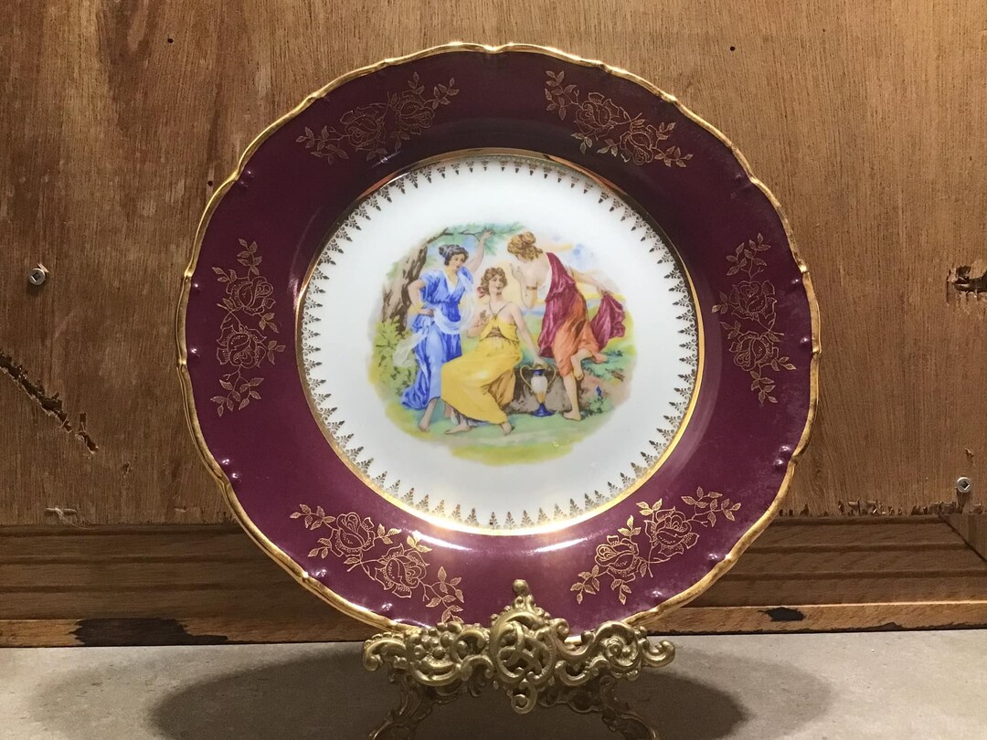 Vintage Porcelain Double Gold Plate With the Three Graces, Made in ...
