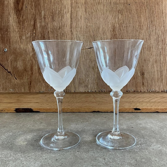 2 Vintage Cristal JG Durand Tulip Wine Glasses Made in France Elegant Glasses Fancy Wine Glass Etsy UK