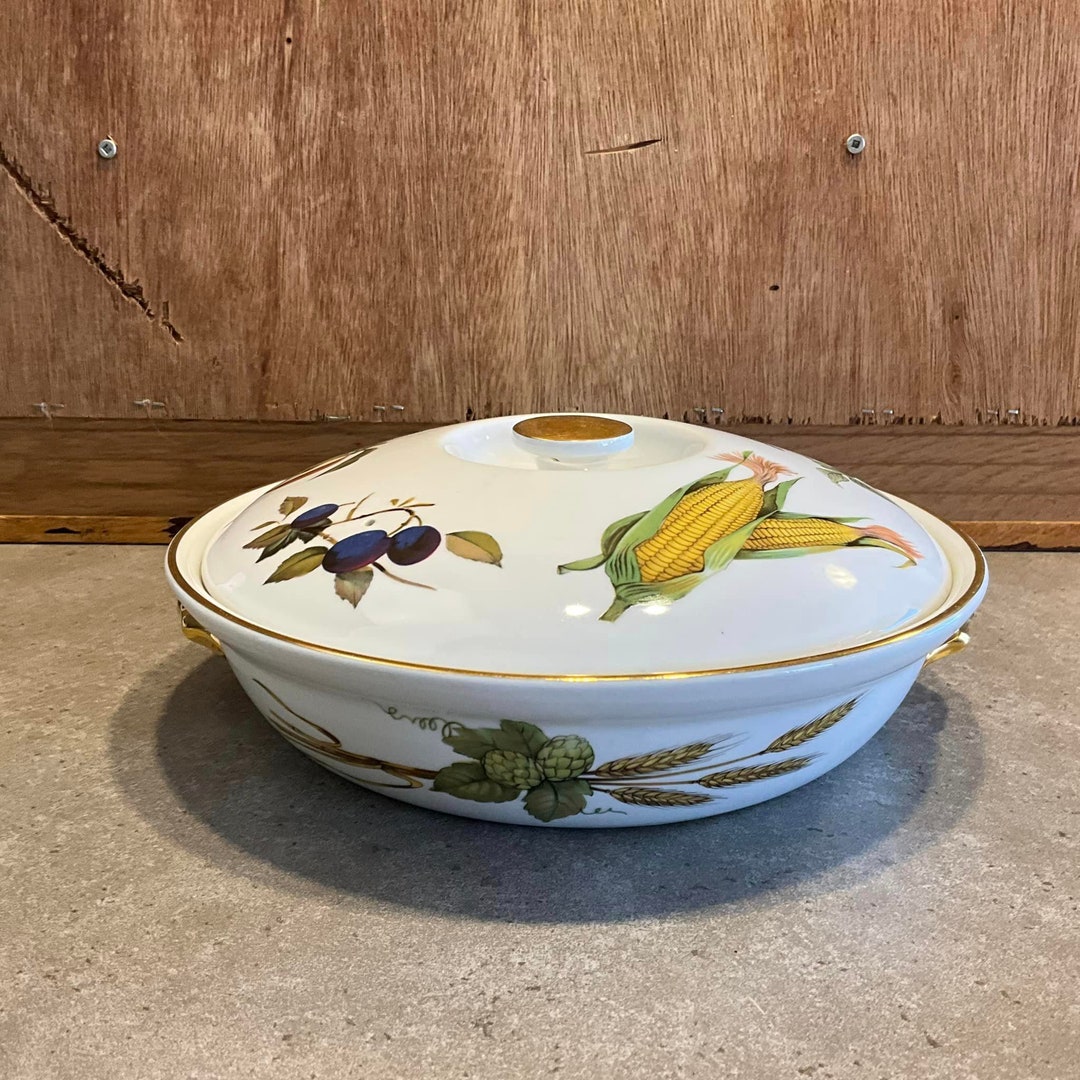 Vintage Royal Worcester Evesham Casserole Dish: Fruit Patterned Oven-to ...