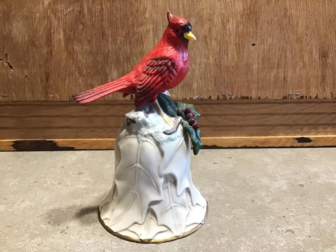 Vintage Avon Ceramic Cardinal Bell: Red Bird & Holly Berries - Etsy