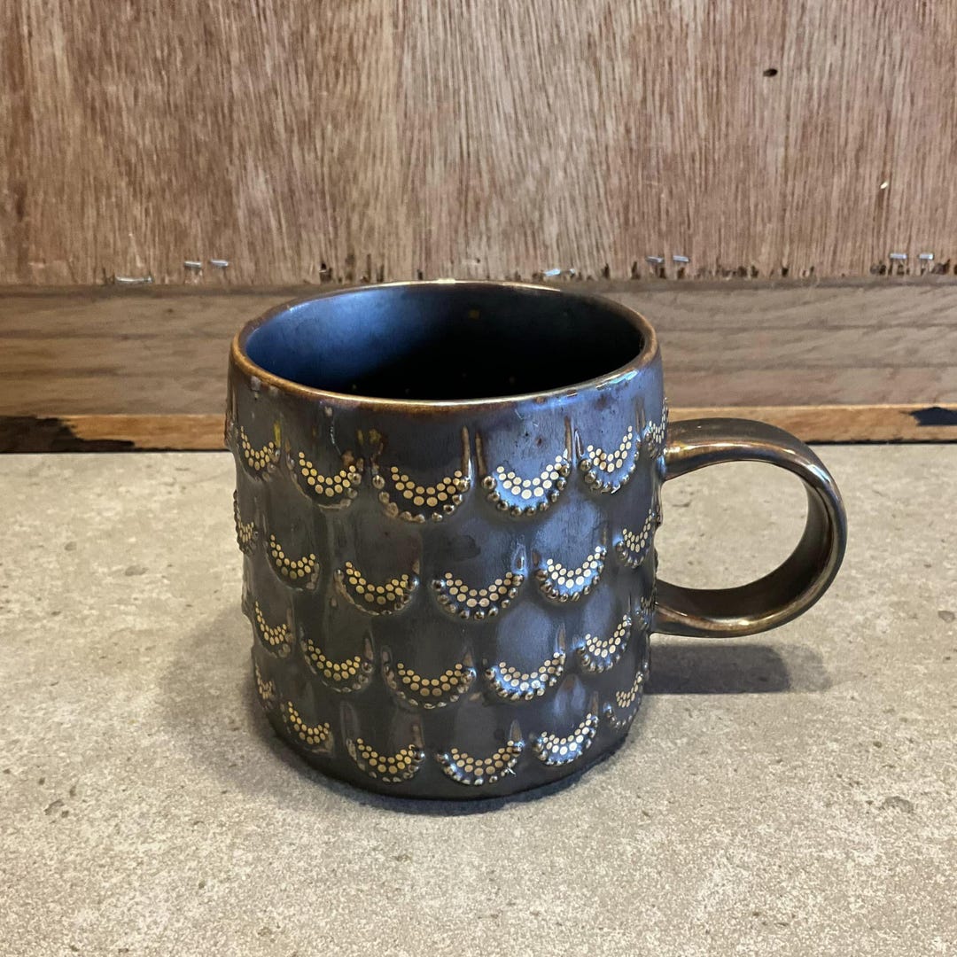 Starbucks Textured Coffee Mug 10 Fluid Ounces 296 Ml Brown With Gold ...