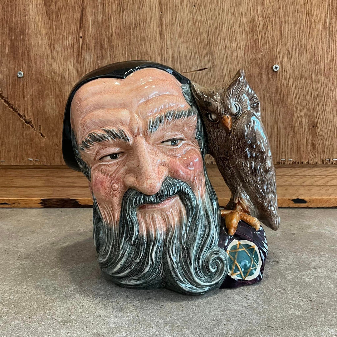 Vintage Large ROYAL DOULTON Merlin With Owl, Toby Mug Character ...