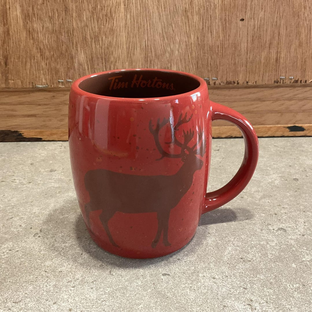 Tim Hortons Red Brown Moose Coffee Mug Collector Mug - Etsy