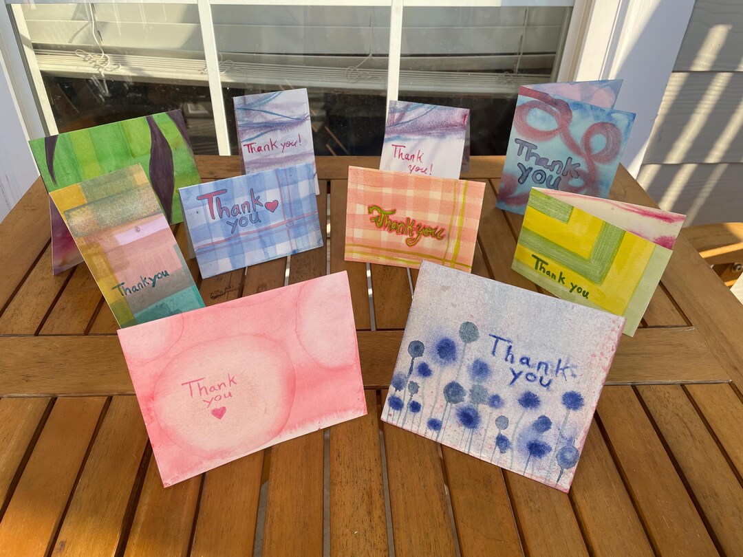Whimsical Hand Painted Thank You Cards - Etsy