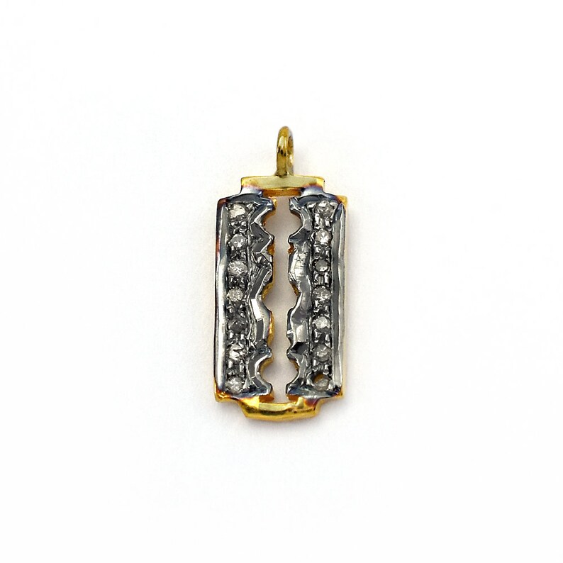 925 Sterling Silver Silver Razor Blade Pendant Polki - Etsy
