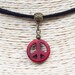 Peace Sign Necklace Cord Choker Peace Sign Choker Magnesite Pendant ...