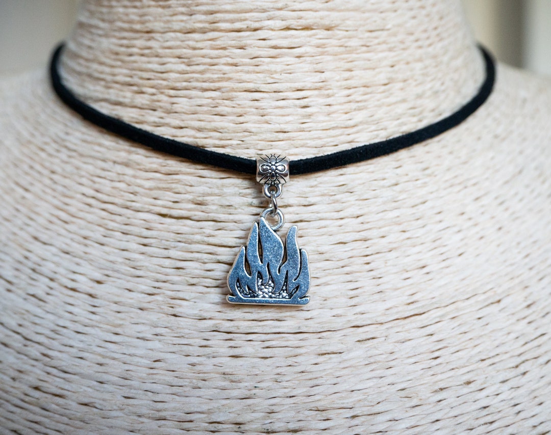 Fire Necklace Dainty Necklace Fire Element Choker Pendant Necklace Fire ...