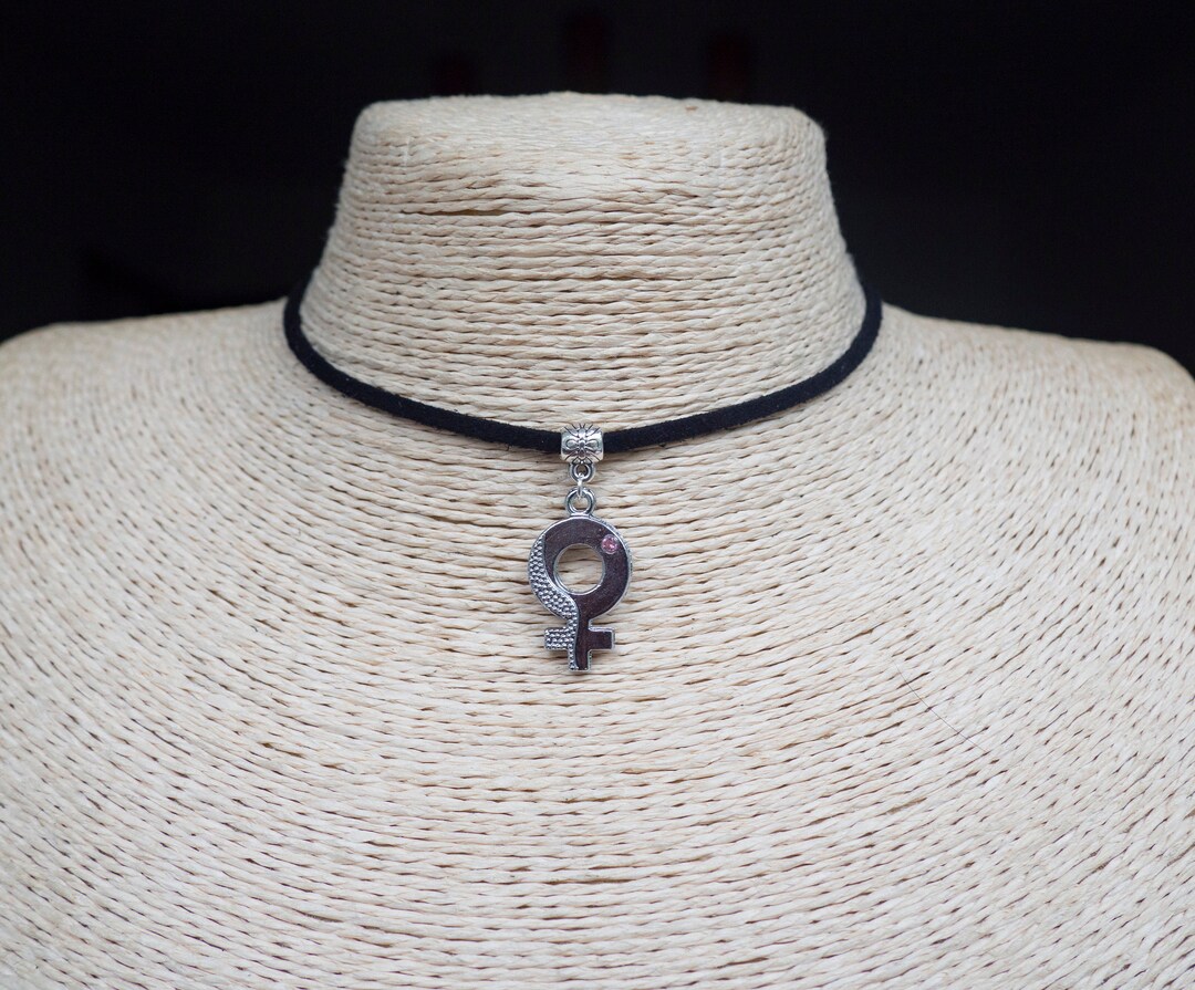 Female Sign Necklace Gender Symbol Feminist Choker Pride Choker Pendant ...