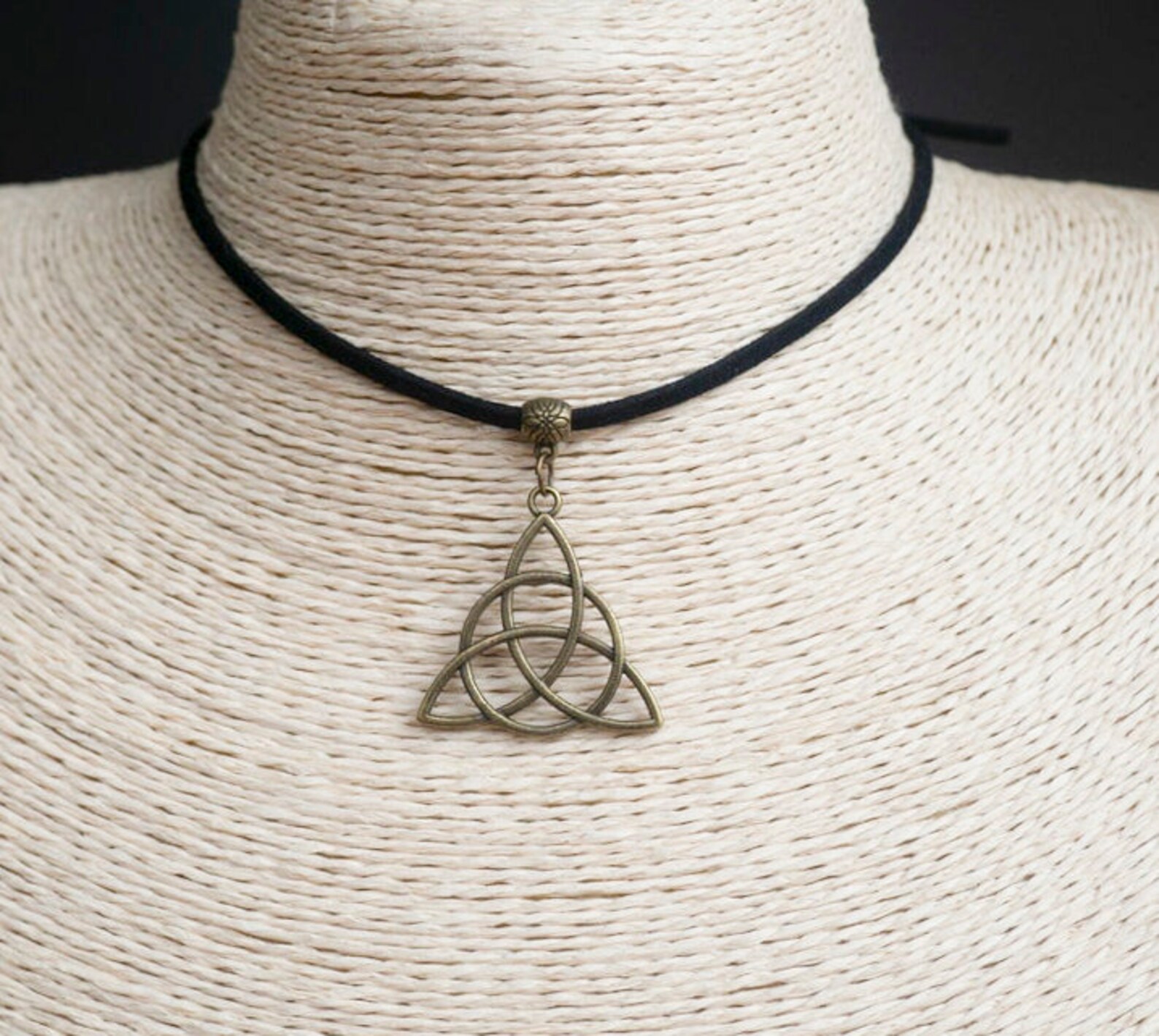 Celtic Knot Choker Triquetra Necklace Cord Choker Trinity | Etsy