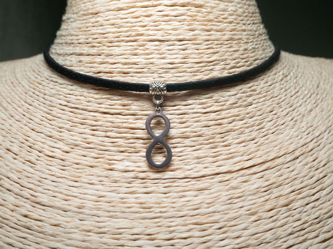 Infinite Sign Necklace Number Pendant Cord Choker Vegan Necklace ...