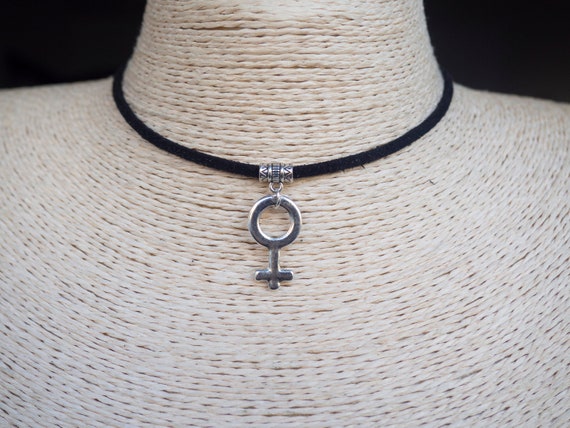Female Sign Necklace Gender Symbol Feminist Choker Pride | Etsy