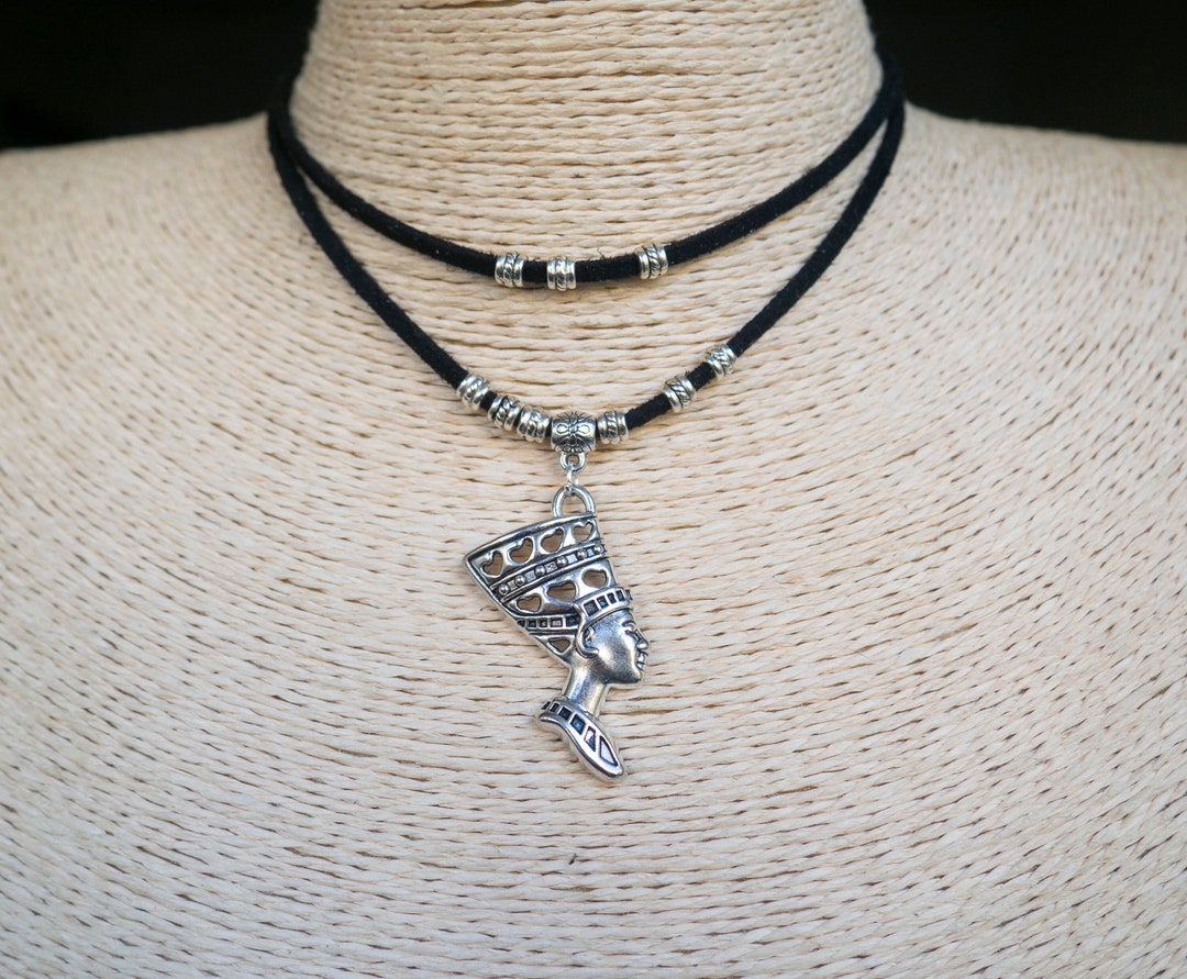 Nefertiti Necklace Double Choker Ancient Egypt Pharaoh Layered Necklace ...