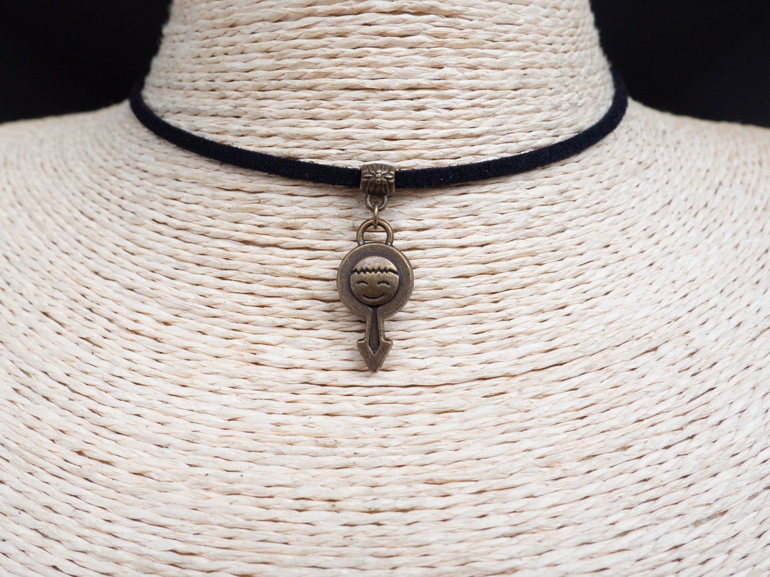 Male Sign Necklace Gender Symbol LGBT Choker Bronze Pendant Necklace ...