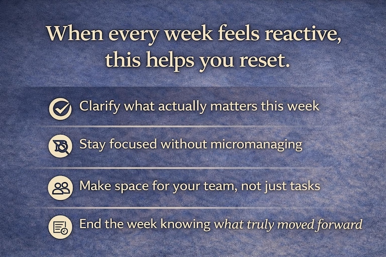 Stay Organized as a Manager | Weekly Leadership Planner for Clear ...