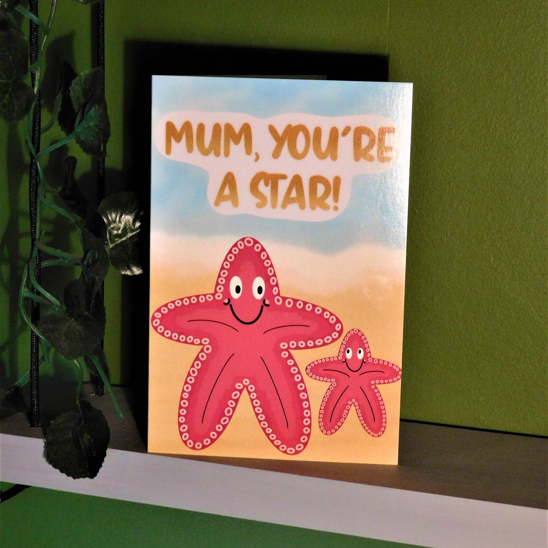 20 Starfish Birthday Card Beach Scene Art From Kid to Mum - Etsy