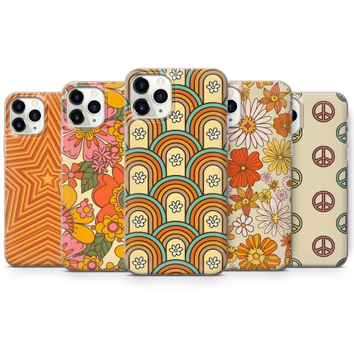 Retro Groovy Phone Case Floral Hippie Cover Fit for Iphone 14 - Etsy