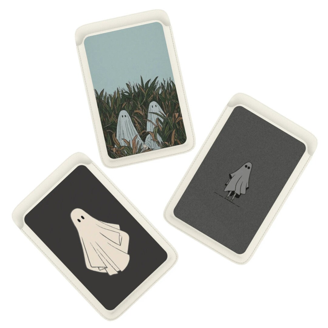 Cute Ghost Wallet for Magsafe, Magnetic Leather Spooky Supernatural ...