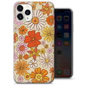 Retro 70s Groovy Floral Phone Case Vintage Hippie Cover for iPhone 16 ...